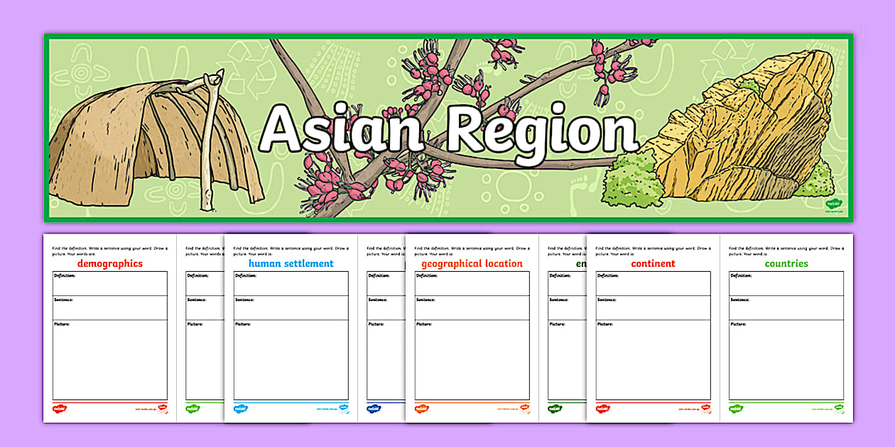 Asian Region Word Wall Activity Display Pack - Twinkl