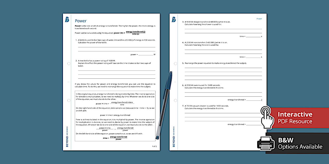 Power Independent Learning Worksheet (teacher made) - Twinkl