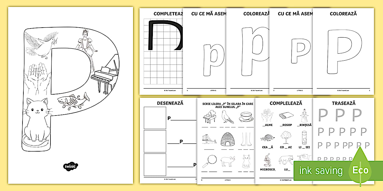 Consolidarea literei P - Broșură cu activități - Twinkl