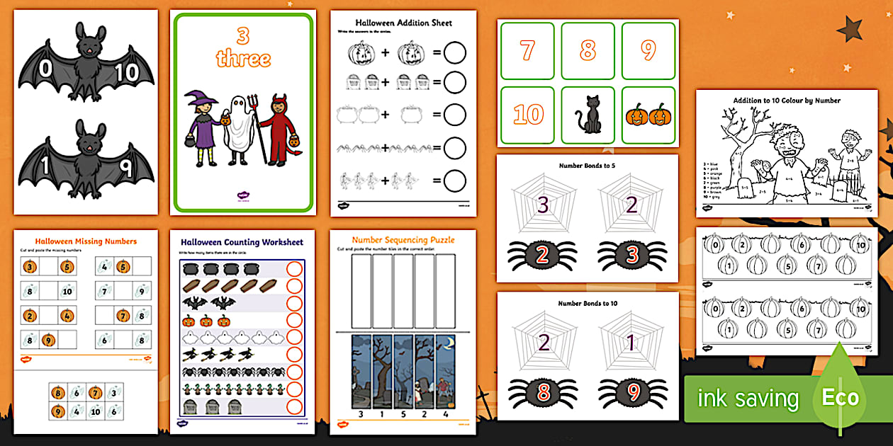 Halloween-Themed Junior and Senior Infants Numeracy Resource Pack
