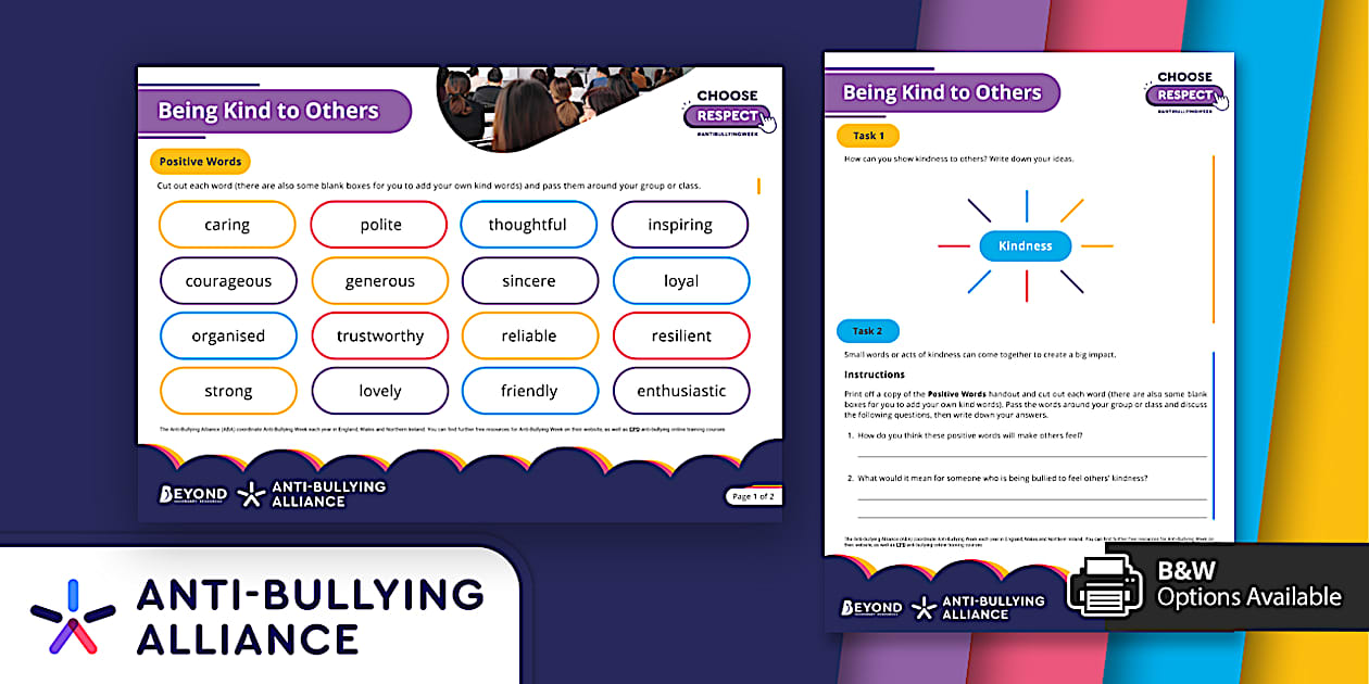 FREE! - Anti-Bullying Being Kind to Others Worksheet | Beyond