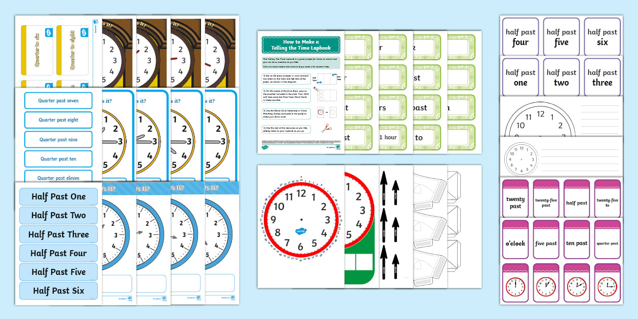 Telling the Time Lapbook Creation Pack (teacher made)