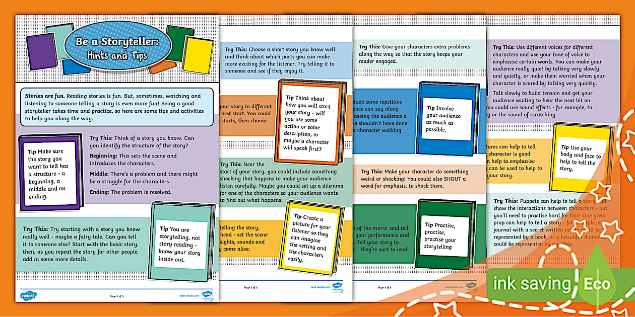 Be a Storyteller: Hints and Tips (Ages 5 - 7) (Teacher-Made)