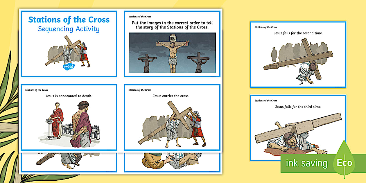Cursive Stations of the Cross Group Sequencing Activity