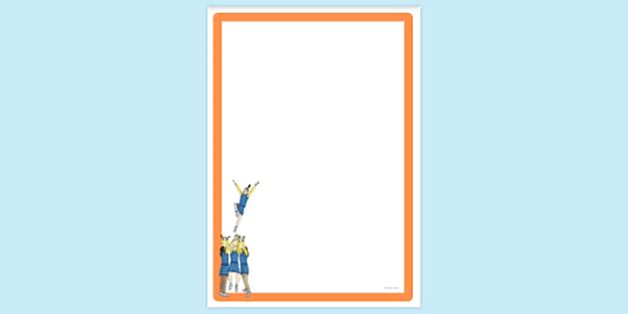 Simple Blank Football Cheerleader Page Border | Page Borders