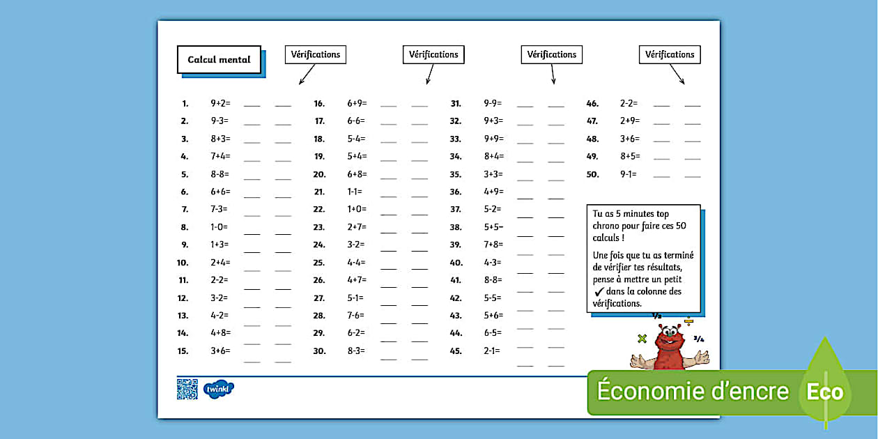 Calcul mental (Teacher-Made) - Twinkl