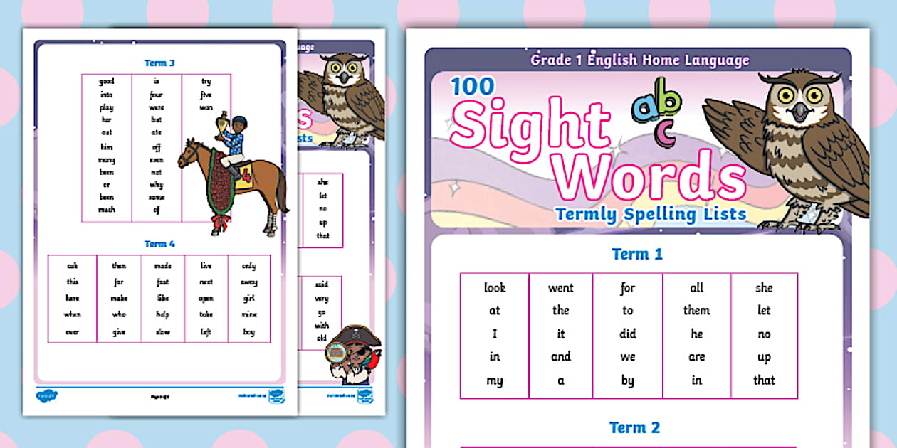 100 Grade 1 Sight Words Spelling Lists - Twinkl