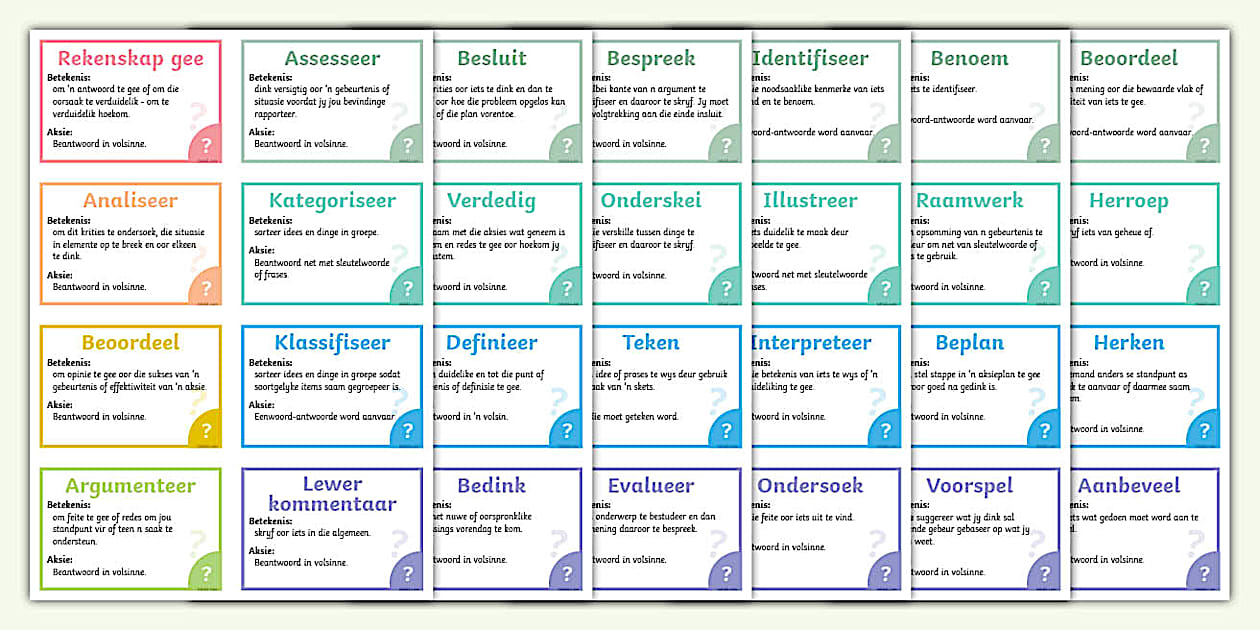Vraagwoorde Flitskaarte (Hecho por educadores) - Twinkl