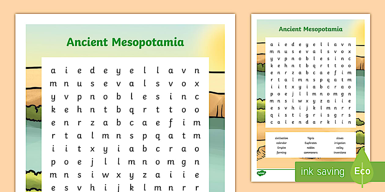 Ancient Mesopotamia Word Search (teacher made) - Twinkl