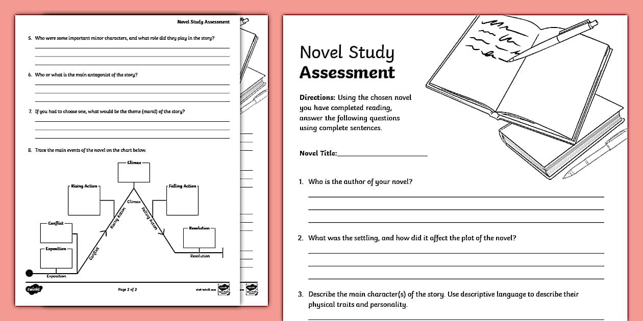 Novel Study Assessment for 3rd-5th Grade (profesor hizo)