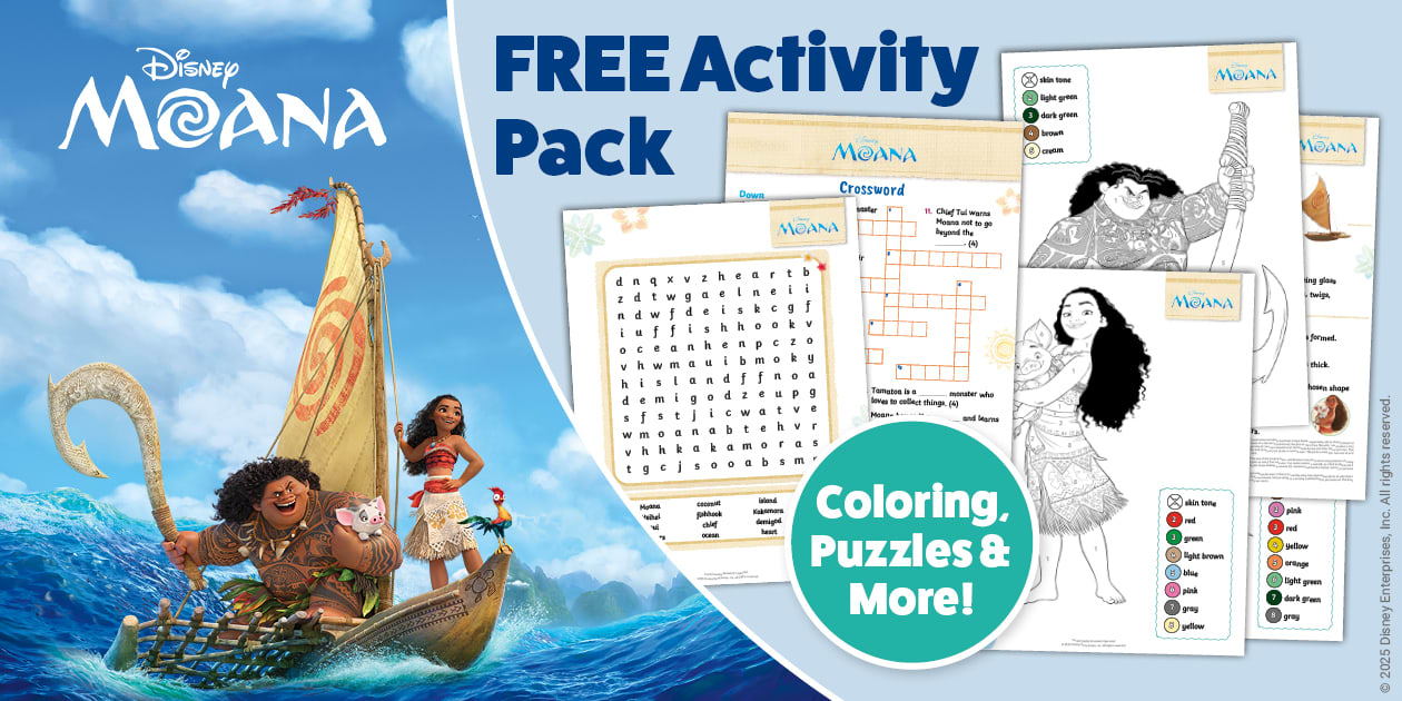 Moana: FREE Activity Pack for Kids
