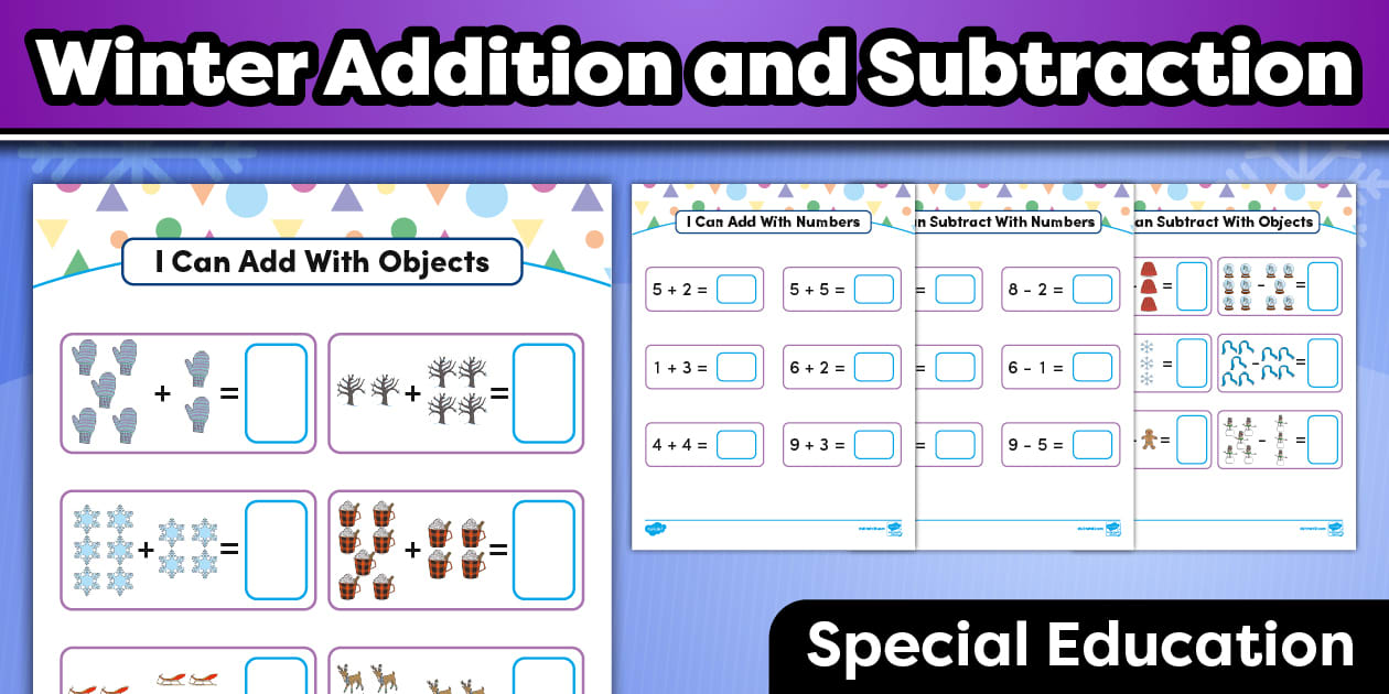 Winter Addition and Subtraction Worksheets