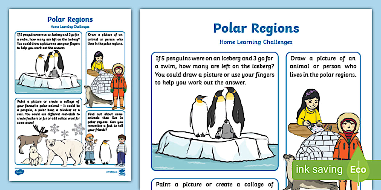EYFS Polar Regions Home Learning Challenges Nursery FS1