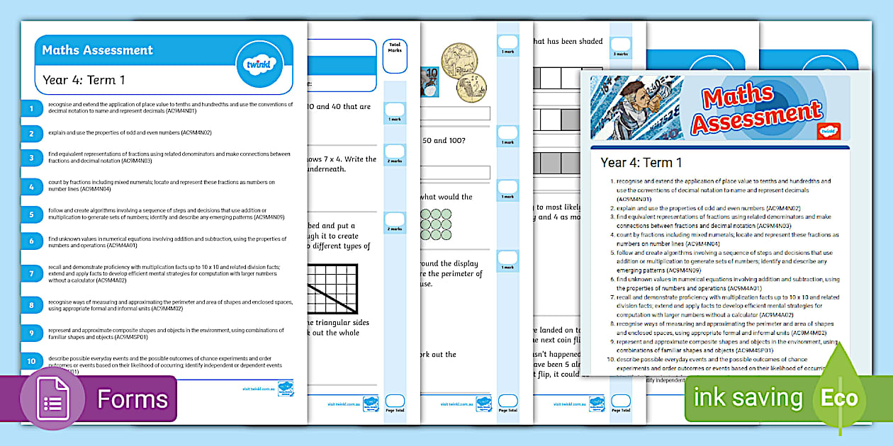 Year 4 Term One Maths Assessment | Twinkl (teacher made)