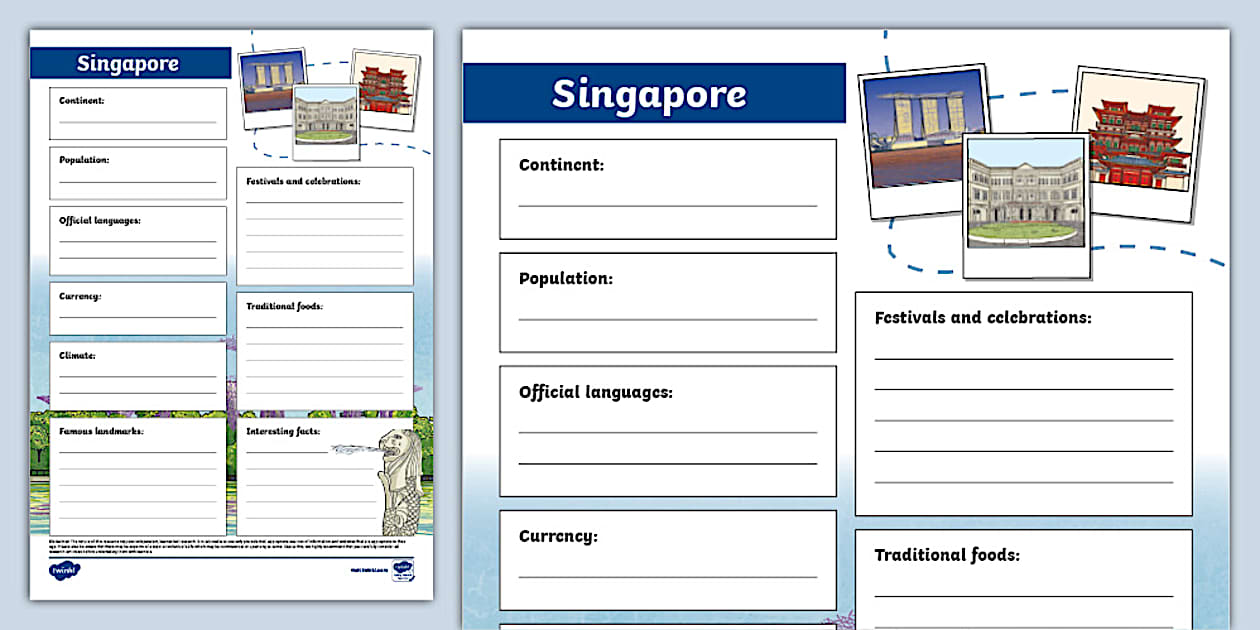 Singapore Fact File Template - Twinkl Fact File - Twinkl