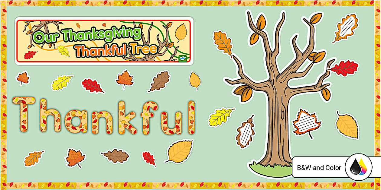 Thankful Tree Bulletin Board | Thanksgiving | Twinkl USA