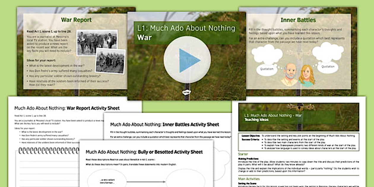 Much Ado About Nothing Quotes - Twinkl Ireland Resources