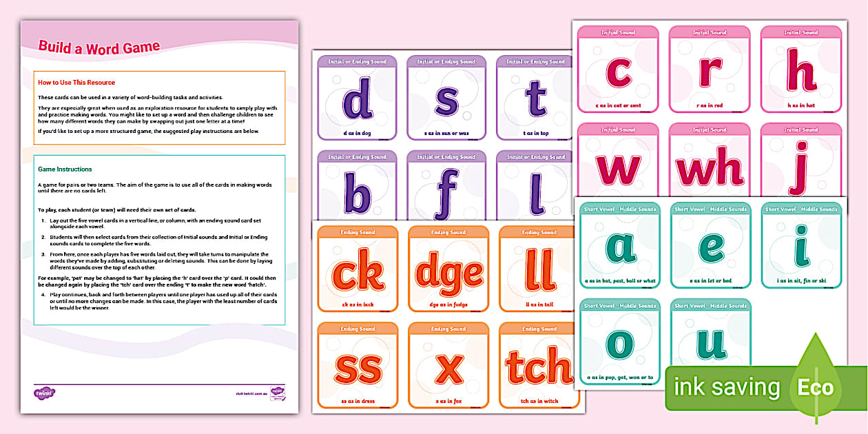Build A Word Game - Year 1 - English - Phonics - Twinkl
