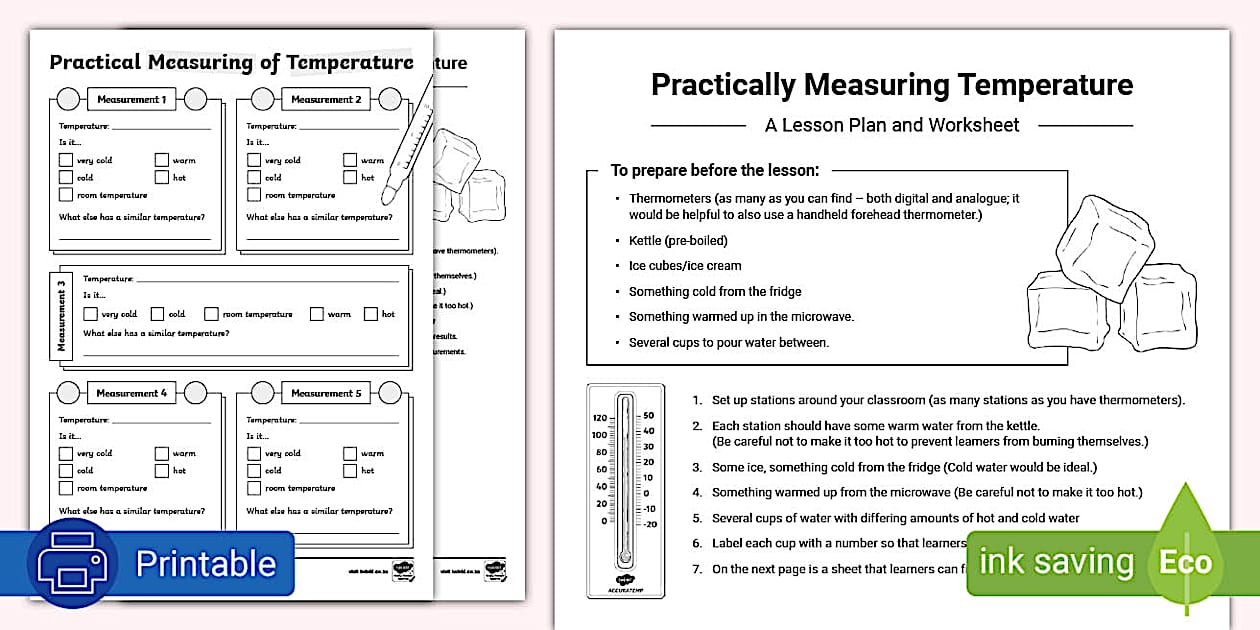 Practically Measuring Temperature – A Lesson Plan and Worksheet