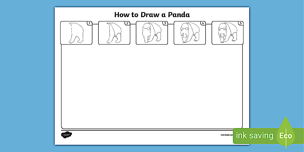 How to Draw a Panda Worksheet | How to Draw a Panda | Twinkl