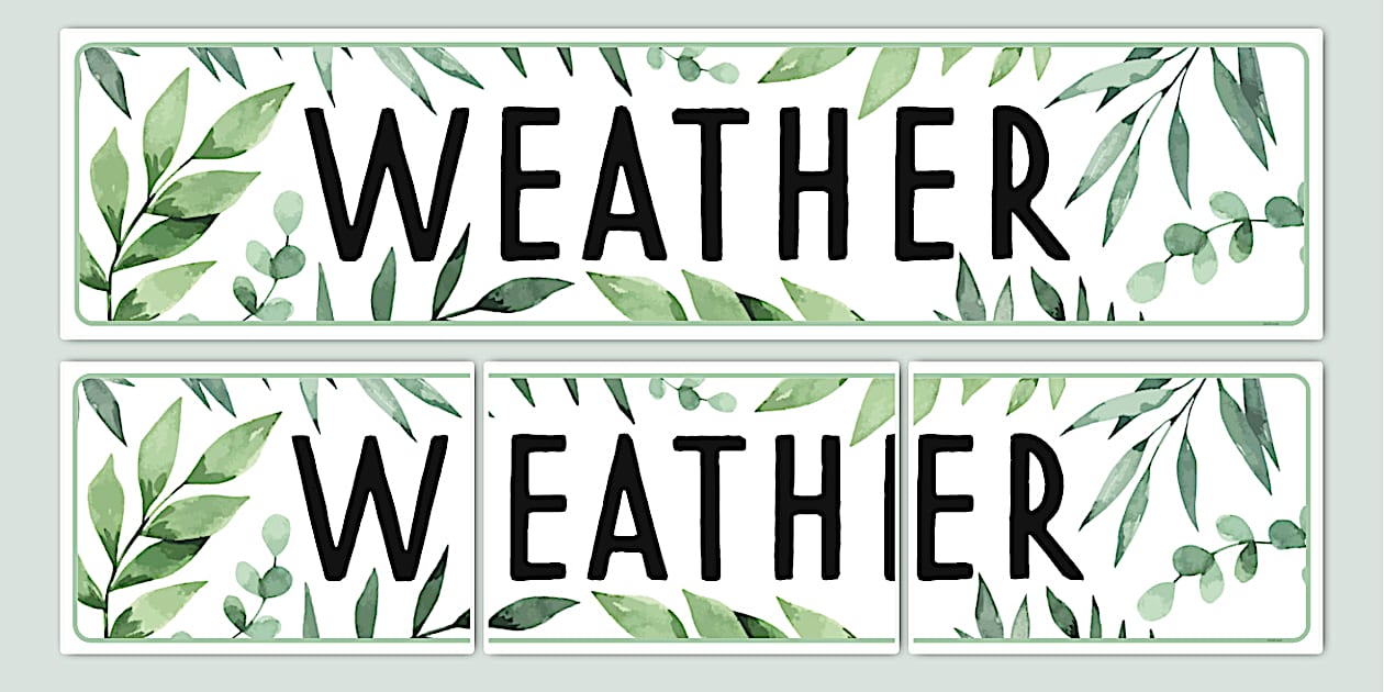 Botanical-Themed Weather Display Banner - Twinkl