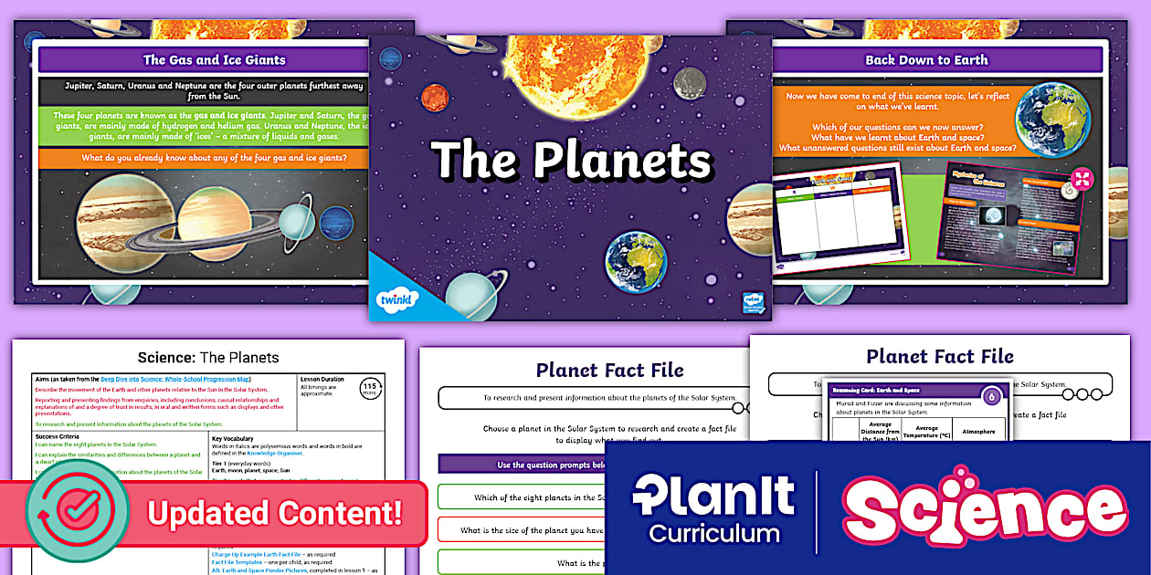 Y5 Earth and Space: The Planets: Lesson 6 - Twinkl