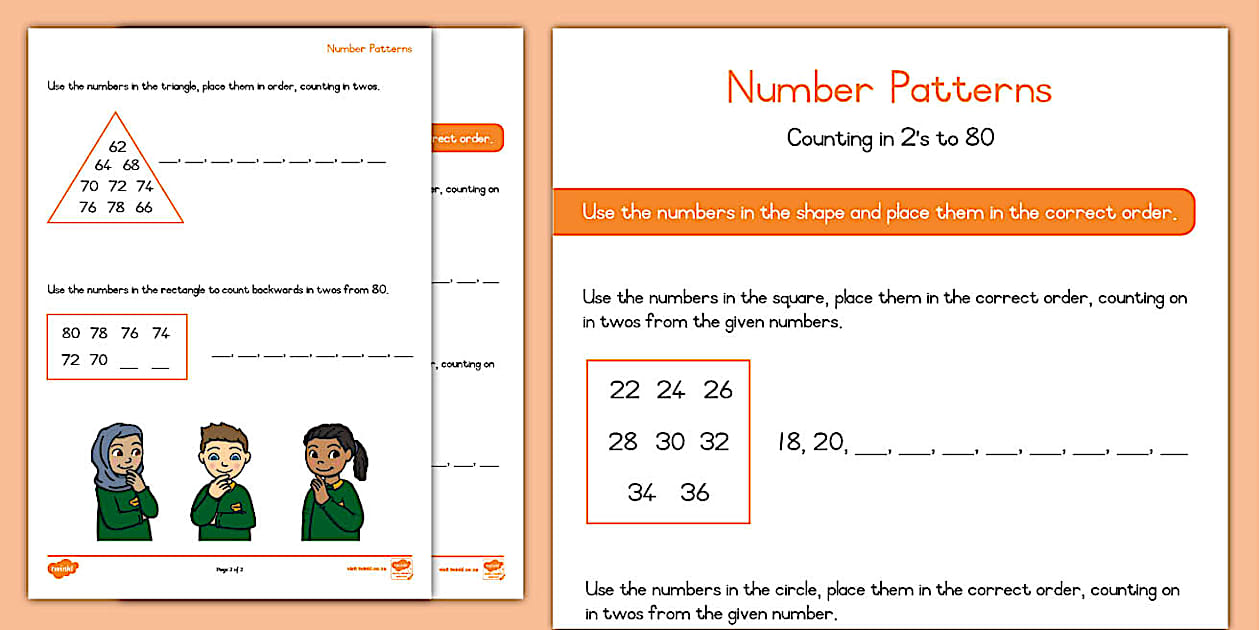Grade 1 Maths: Number Patterns: 2's to 80 (teacher made)
