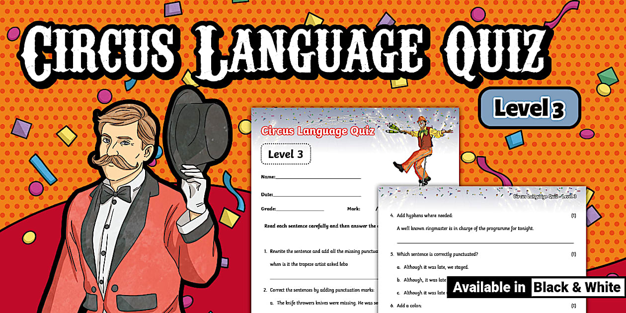 IP English Circus Punctuation Quiz Level 3 (CAPS Aligned)