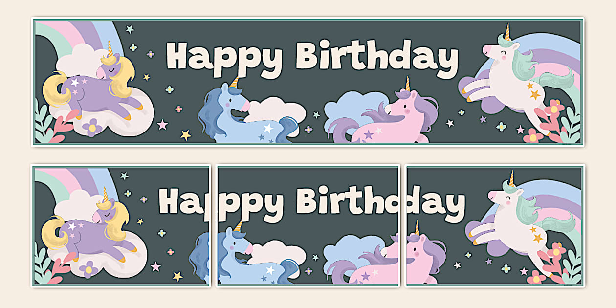 Unicorn-Themed Happy Birthday Display Banner (teacher made)
