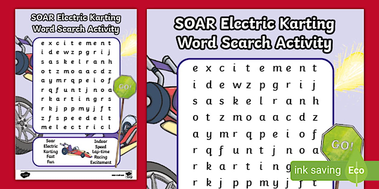 SOAR Electric Karting Word Search Activity - Resources