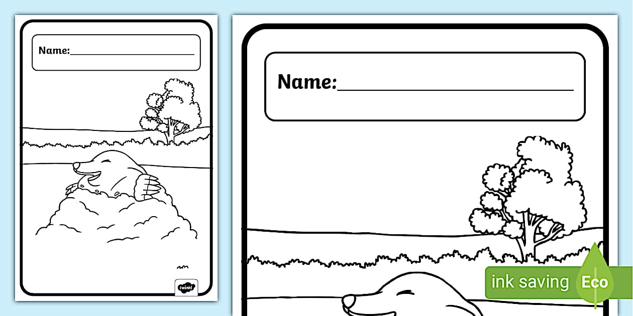 Mole Colouring Book Cover | Twinkl | Stationery | KS1