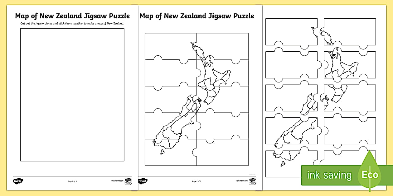 Map of New Zealand Jigsaw Puzzle (teacher made) - Twinkl