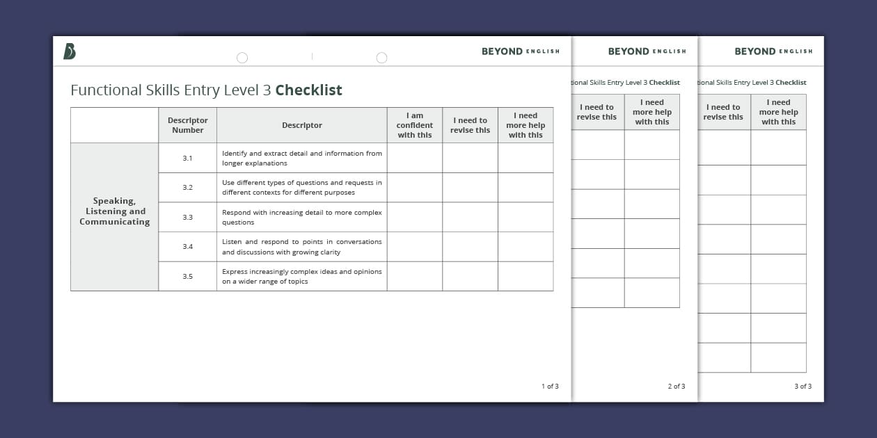 Functional Skills Entry Level 3 English Checklist Twinkl Functional Skills Entry Level 3 English Checklist Twinkl