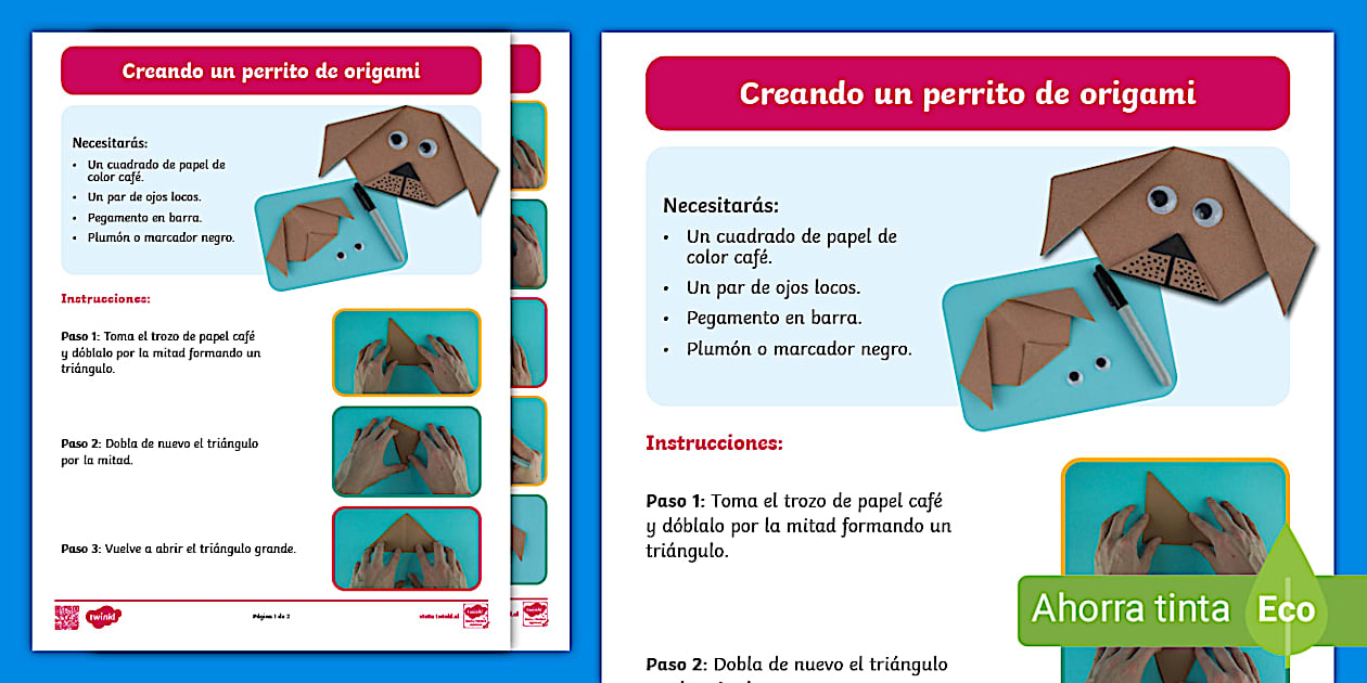Manualidad: Instructivo para hacer un perrito de papel