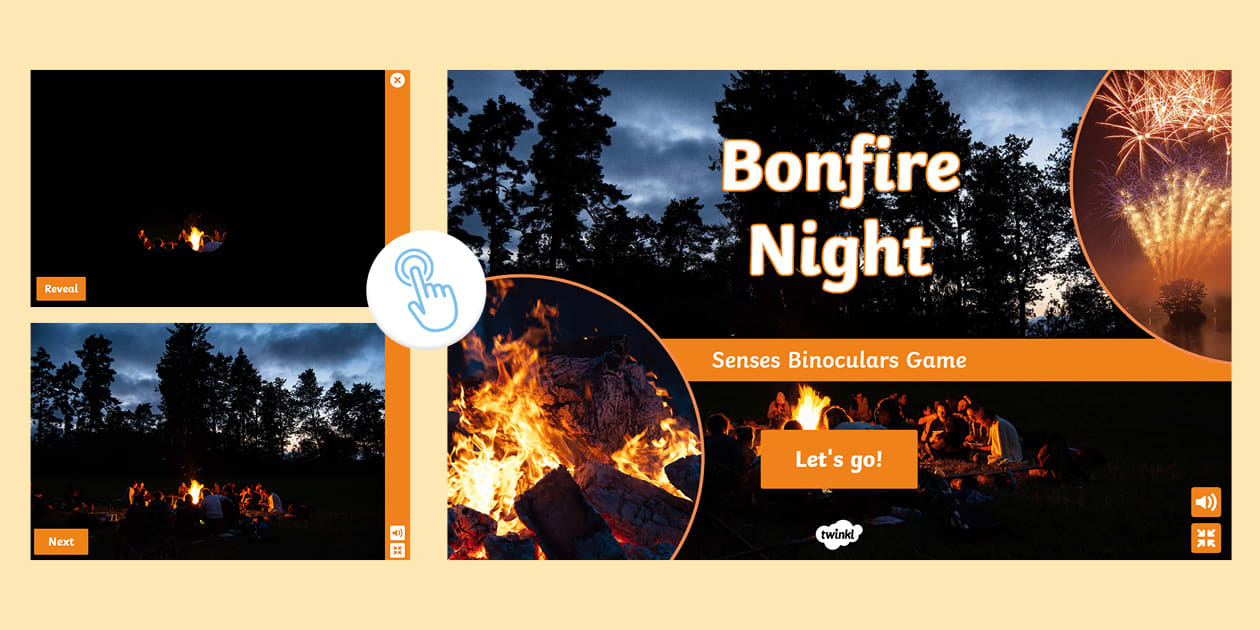 Bonfire Night Senses Interactive Binoculars Game - Twinkl