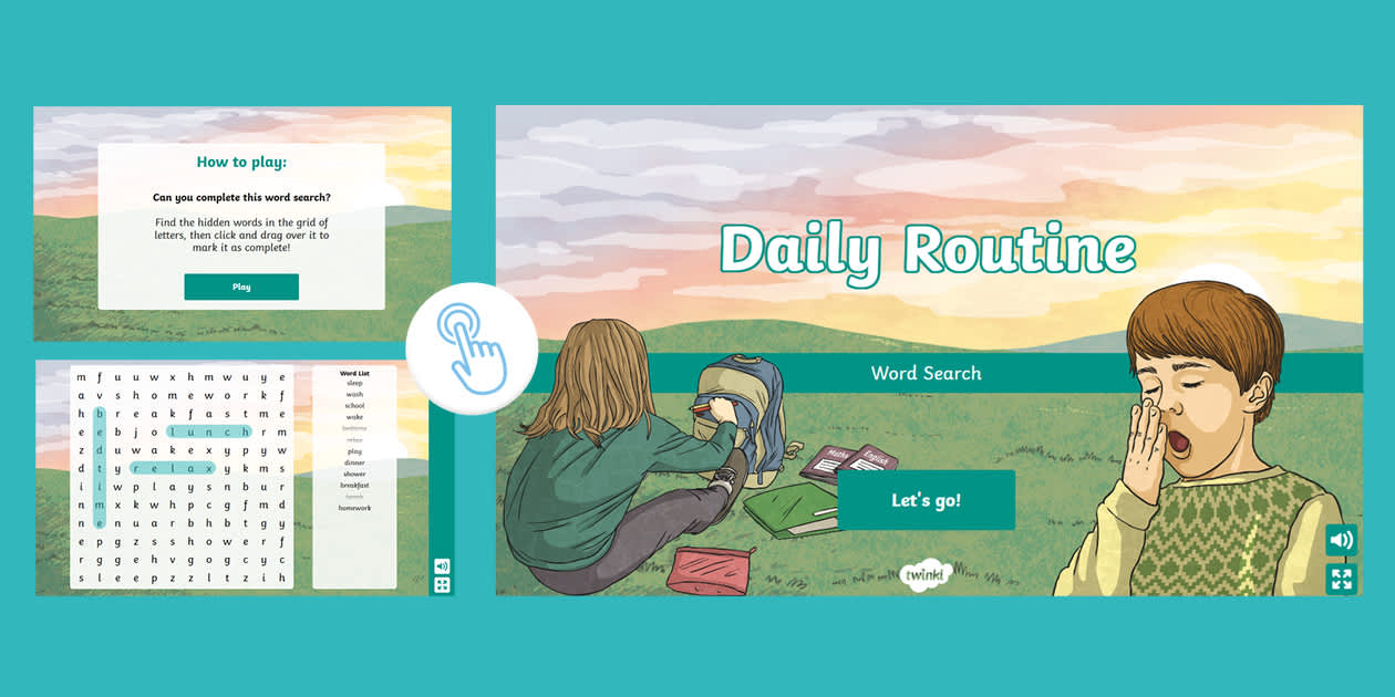 Daily Routine Interactive Word Search (professor feito)