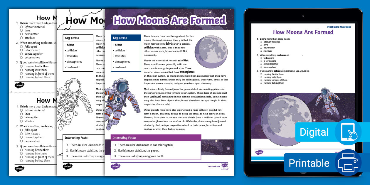 How Moons Form Fact File | Science | Twinkl USA - Twinkl