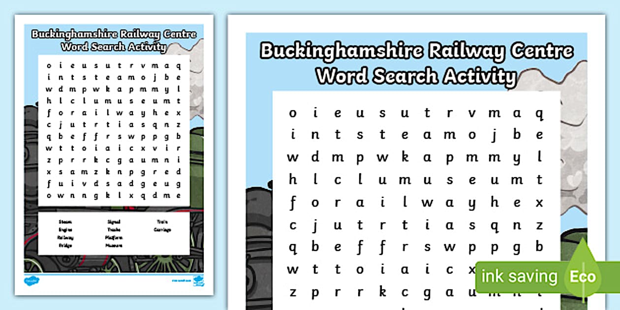 Buckinghamshire Railway Centre Word Search Activity | Twinkl