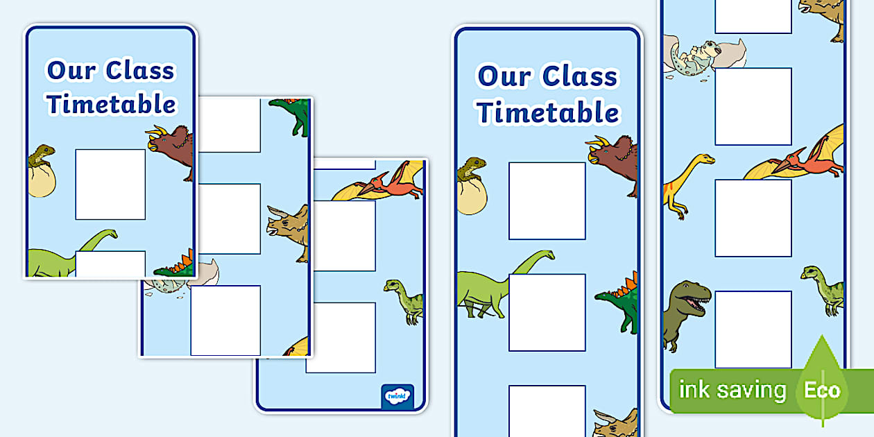 Dinosaur Vertical Visual Timetable | Parent Home Display
