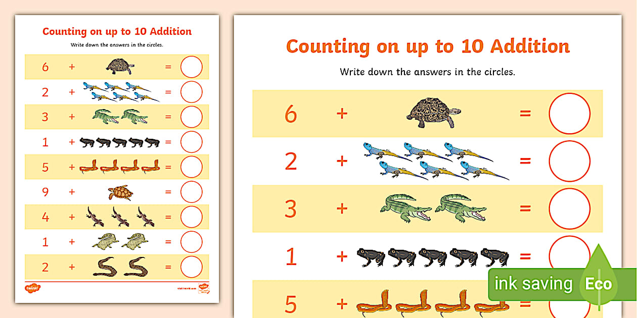 👉 Reptiles-Themed Counting Sheet (teacher made) - Twinkl