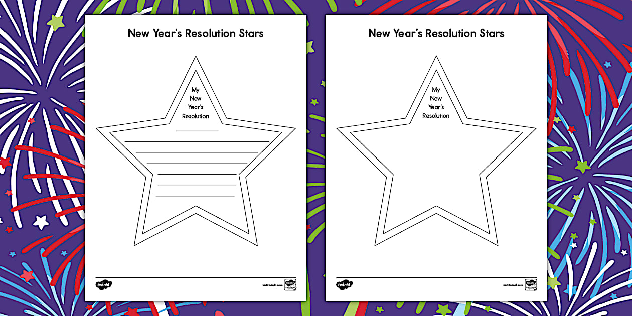 New Year's Resolution Sheet for Kids (teacher made) - Twinkl
