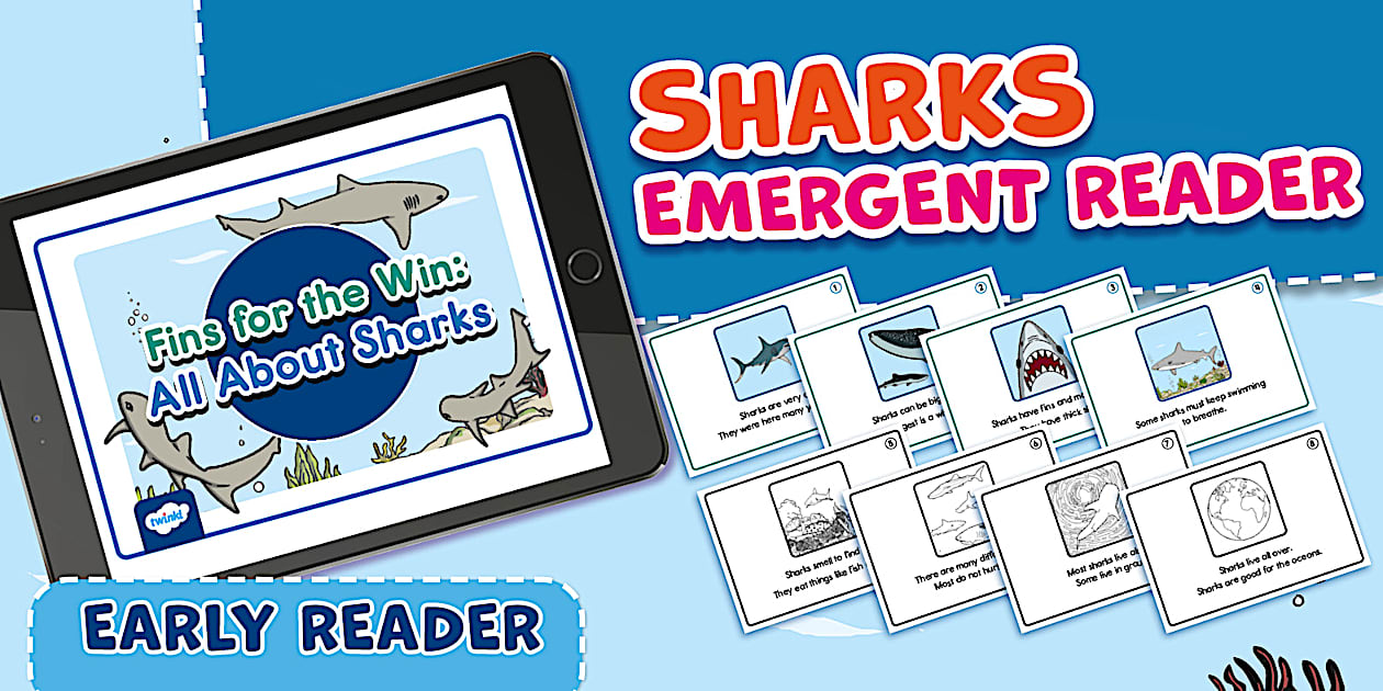 Sharks Emergent Reader eBook (teacher made) - Twinkl