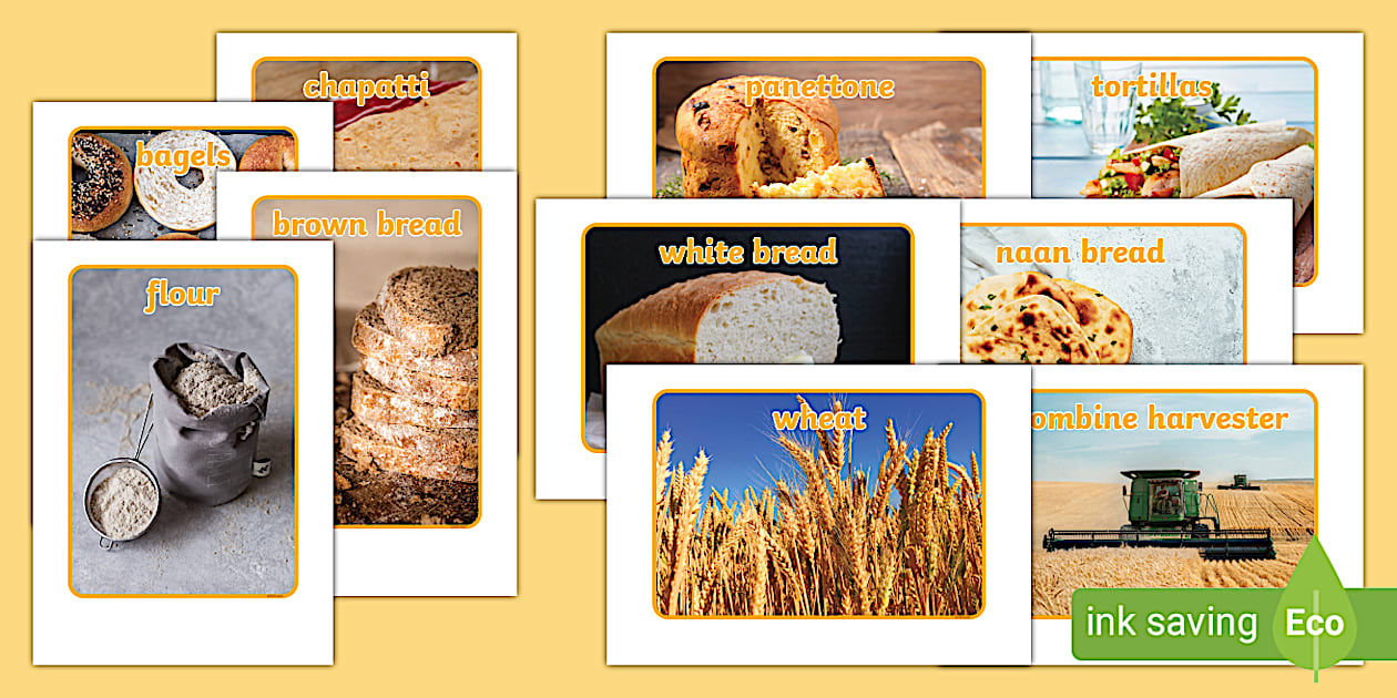 Cursive Bread and Wheat Display Photos (teacher made)