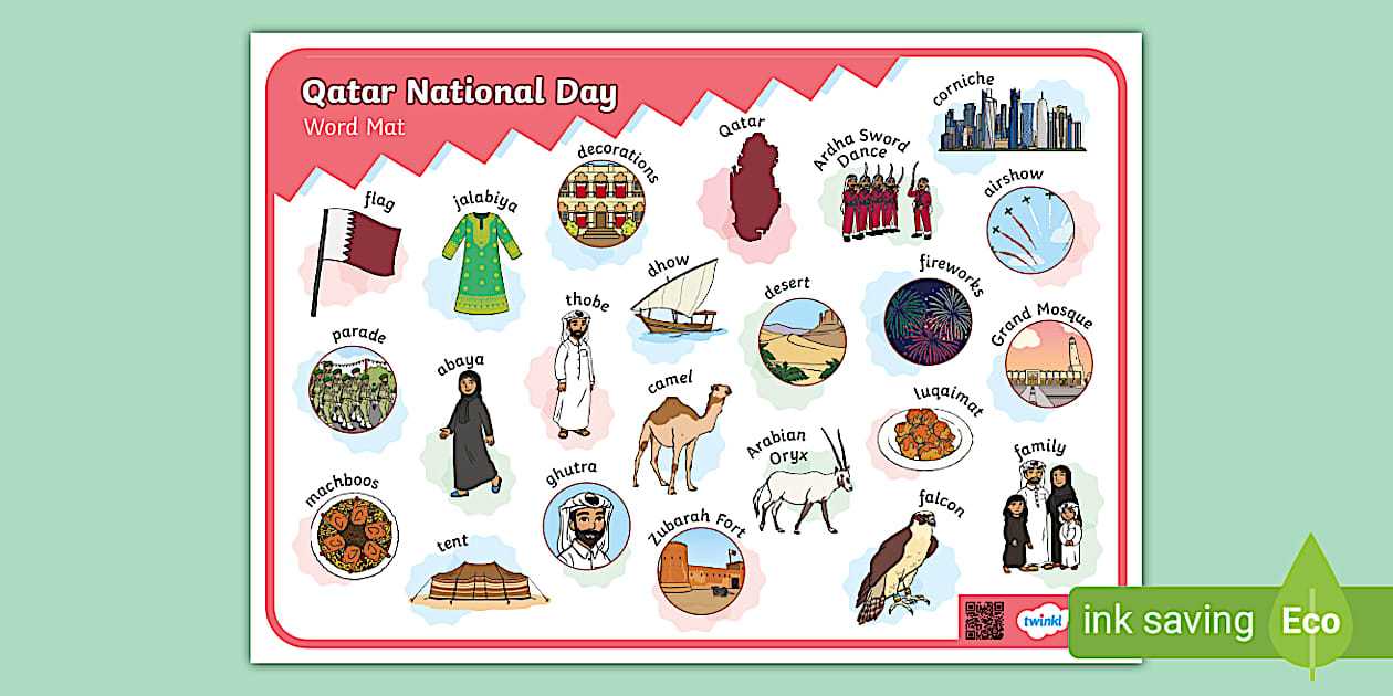 Qatar National Day Word Mat