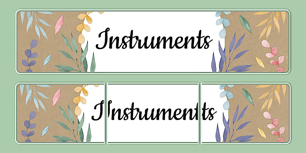 Colourful Botanical Themed Instruments Banner