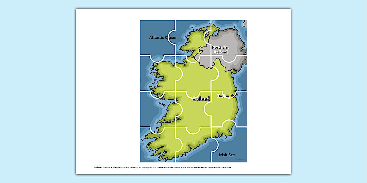 * NEW * Map of Ireland Jigsaw Puzzle (teacher made) - Twinkl