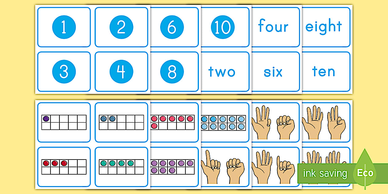 Editable Number Recognition 1-10 Sorting Cards - Twinkl