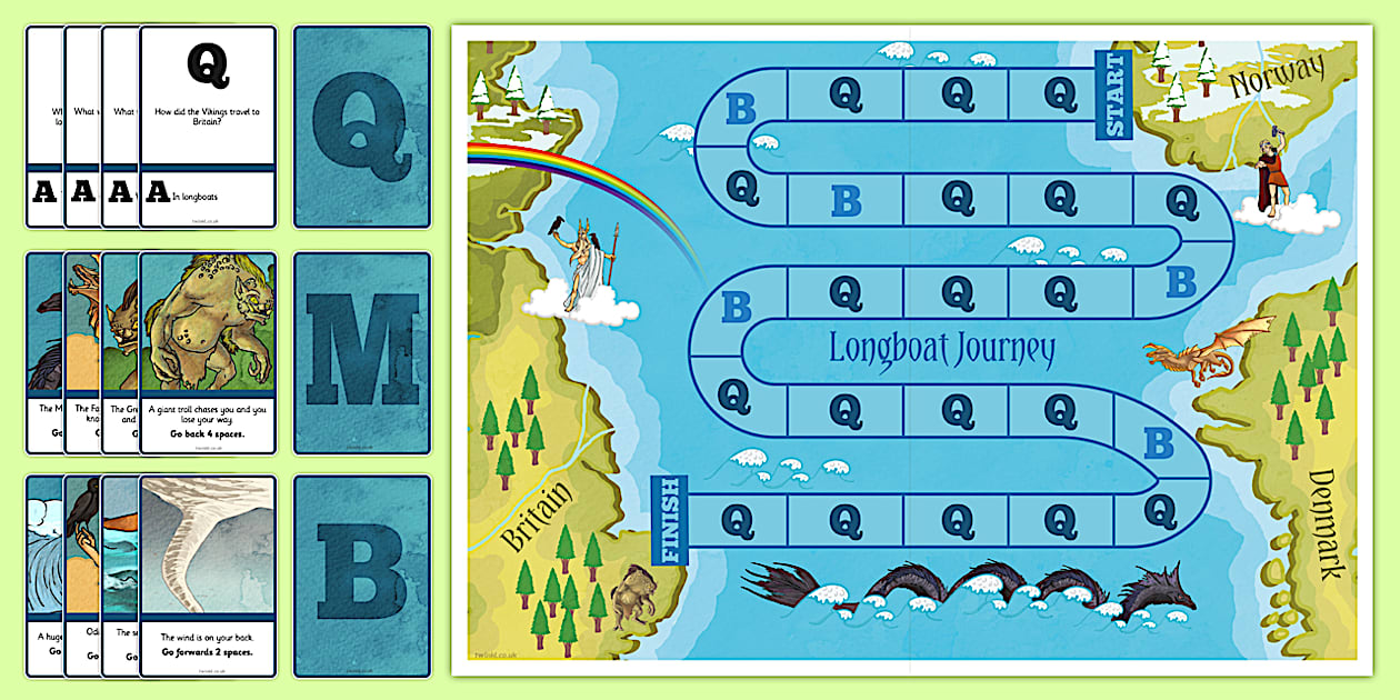 Editable Longboat Journey Board Game (teacher made) - Twinkl