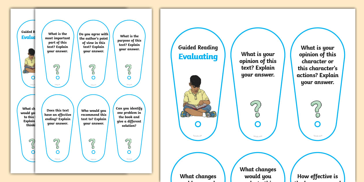 Guided Reading Fan - Evaluating (teacher made) - Twinkl