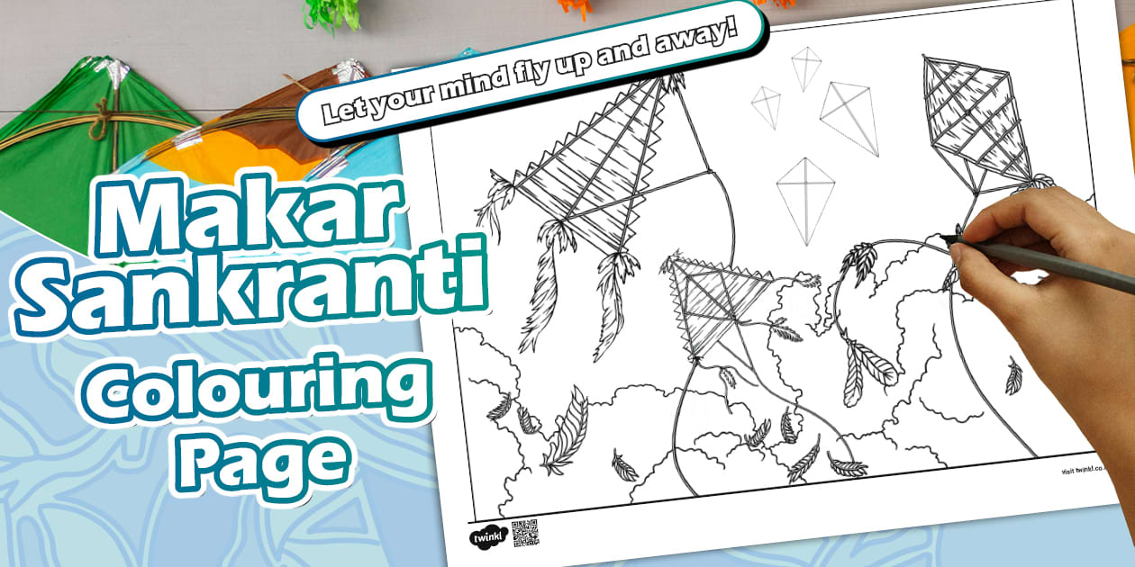Makar Sankranti Colouring Sheet